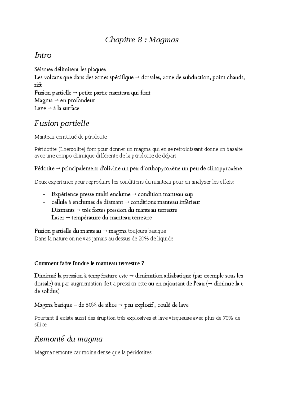 Planète Terre Chap8 -S1 - Chapitre 8 : Magmas Intro Séismes délimitent ...