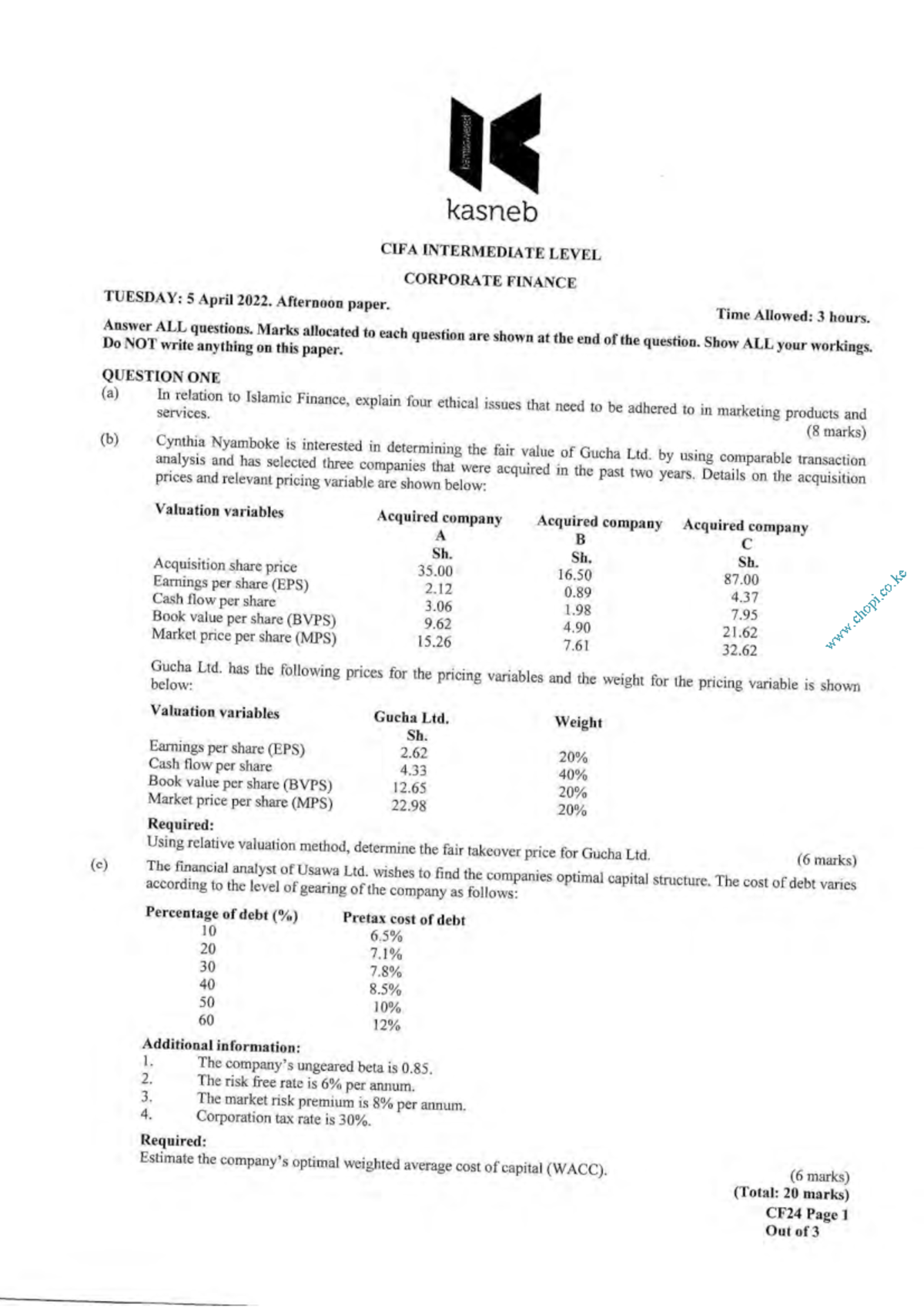 Corporate-Finance - Corporate finance - CF24 Page 1 Out of 3 CIFA ...