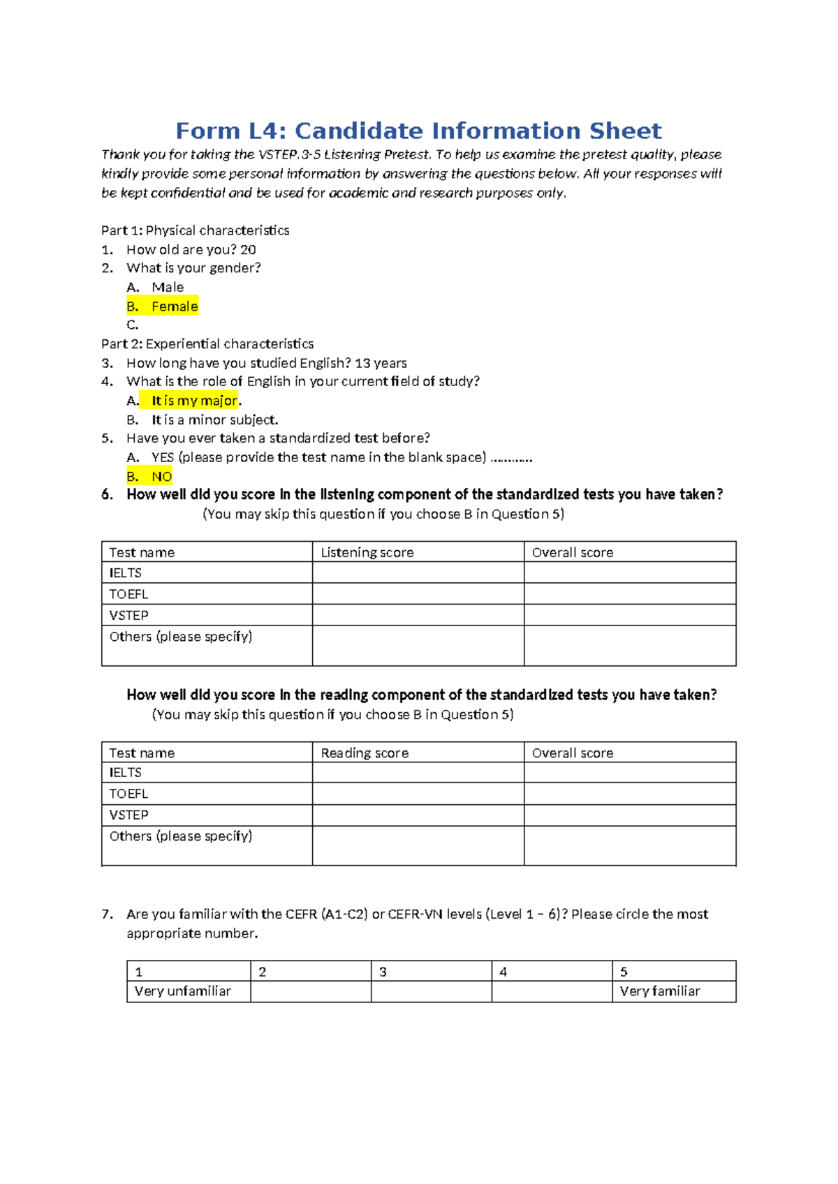 Nguyễn Kim Thi - Event Management - CT2 - Form L4: Candidate ...