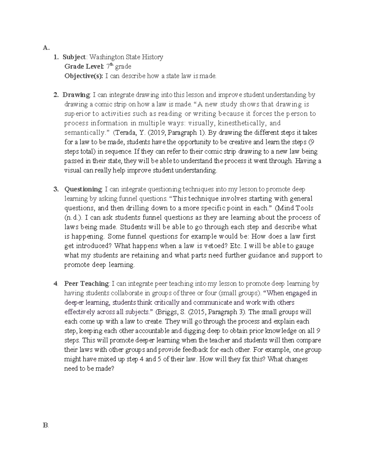 D186 Task 3 - N/A - A. Subject: Washington State History Grade Level: 7 ...