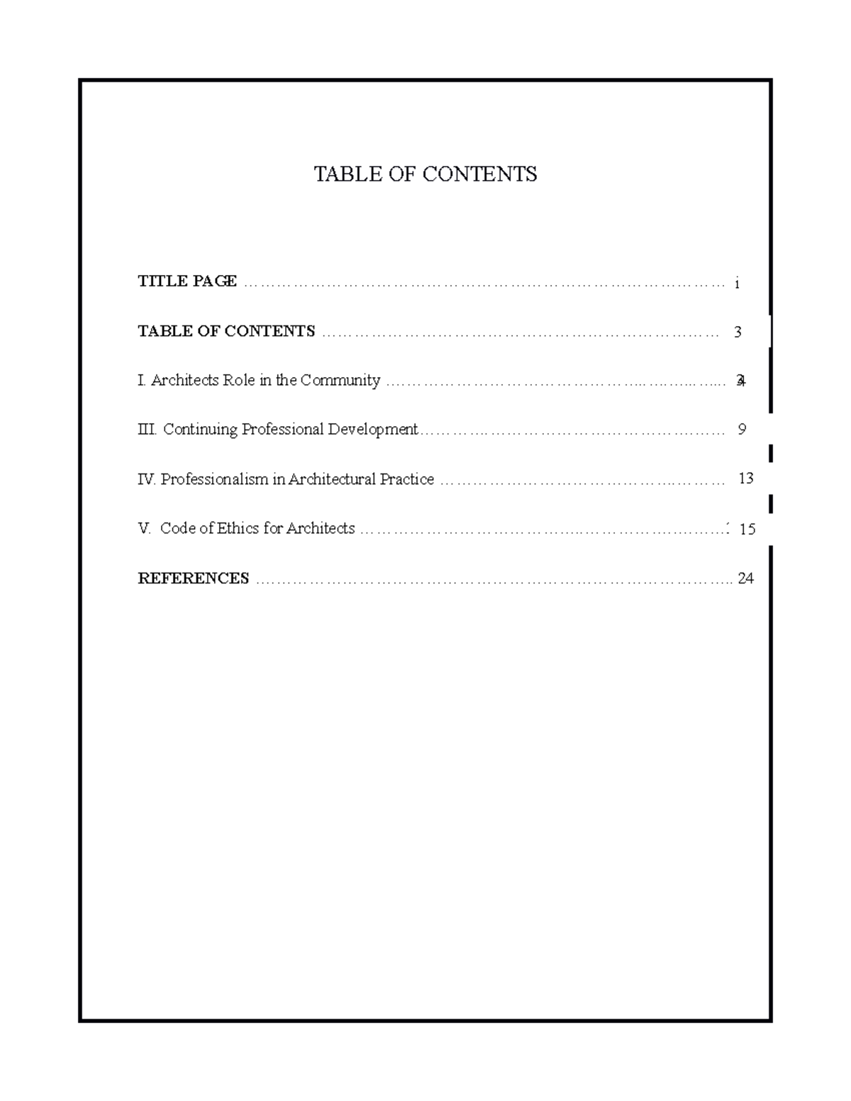 Architects Role IN Society - TABLE OF CONTENTS TITLE PAGE - Studocu