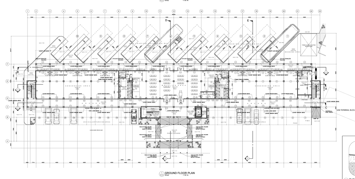 BUS 3 Plans 2 19F00038-cropped - 2 FRONT ELEVATION A 2 ATM KIOSK LV2 ...