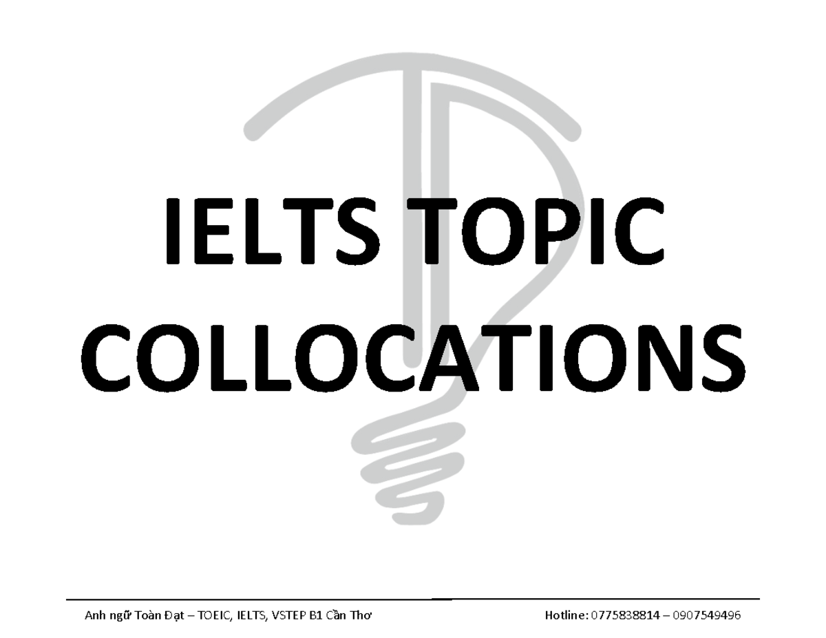 Ielts- Topic- Collocations - IELTS TOPIC COLLOCATIONS EDUCATION 1 (v ...