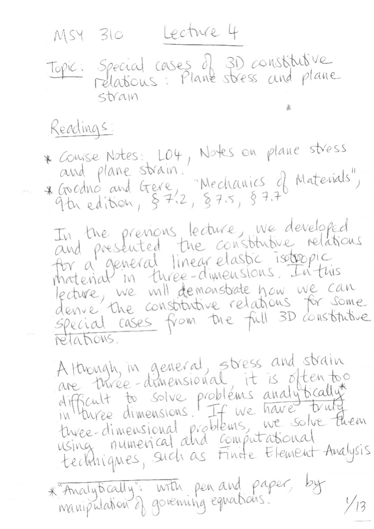 14457039 - Lecture notes for MSY310, presented by Prof Inglis - MSY 310 ...