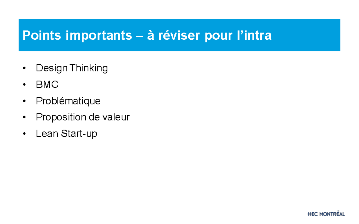 Révision examen intra - Points importants – à réviser pour l’intra ...