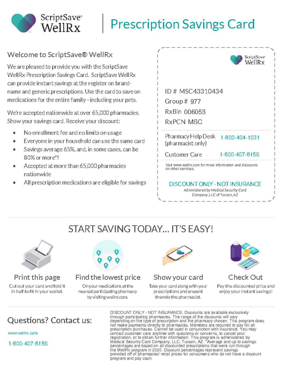 Savings Card - notes - Prescription Savings Card Welcome to ScriptSave ...
