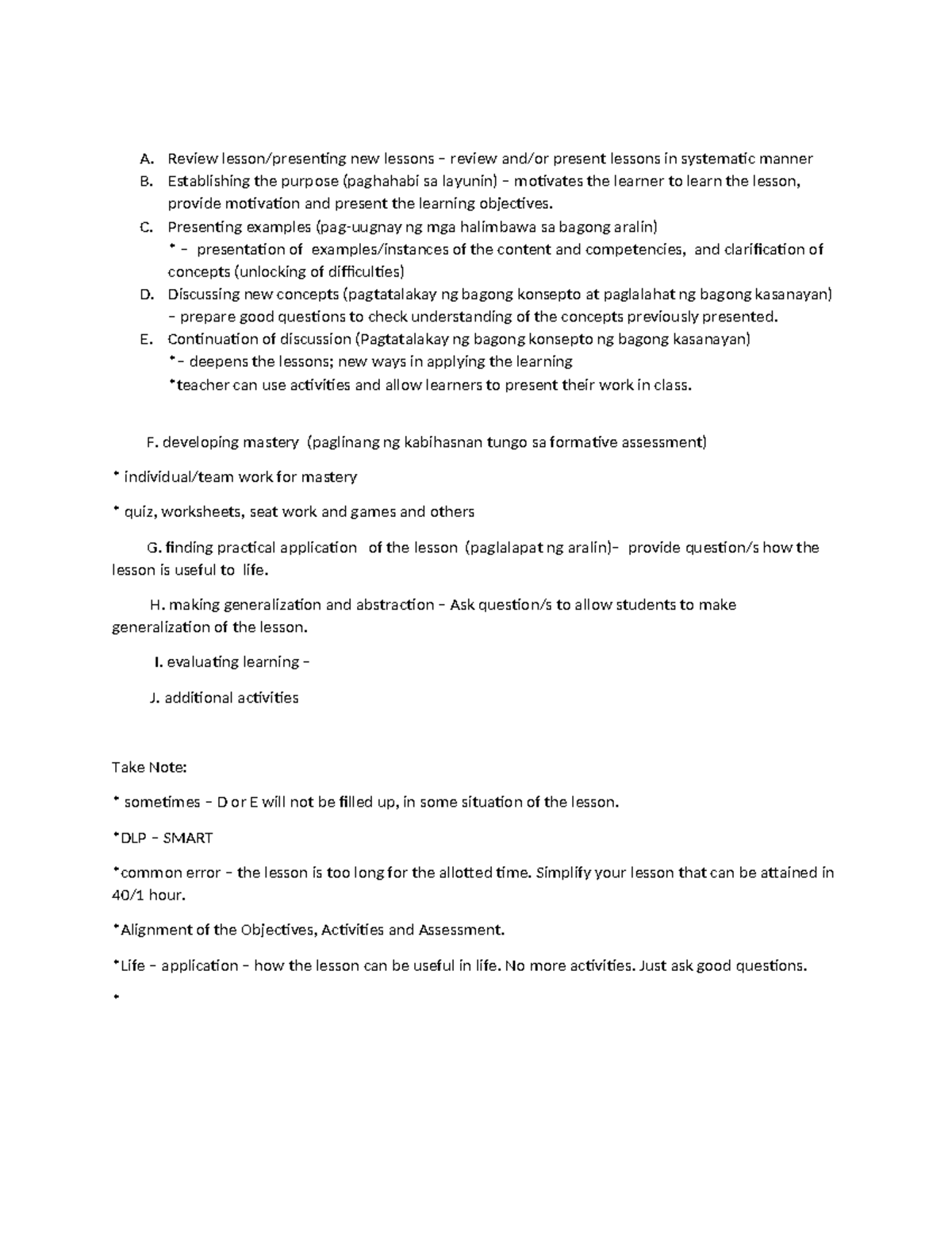 DLL-interpretation-2 - A. Review lesson/presenting new lessons – review ...