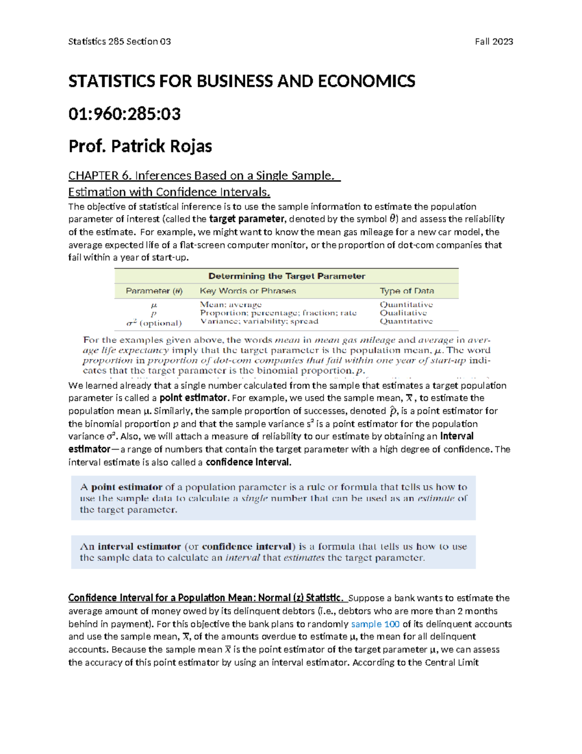 Statistics 285 Section 03 Chapter 6 - Tagged - STATISTICS FOR BUSINESS ...