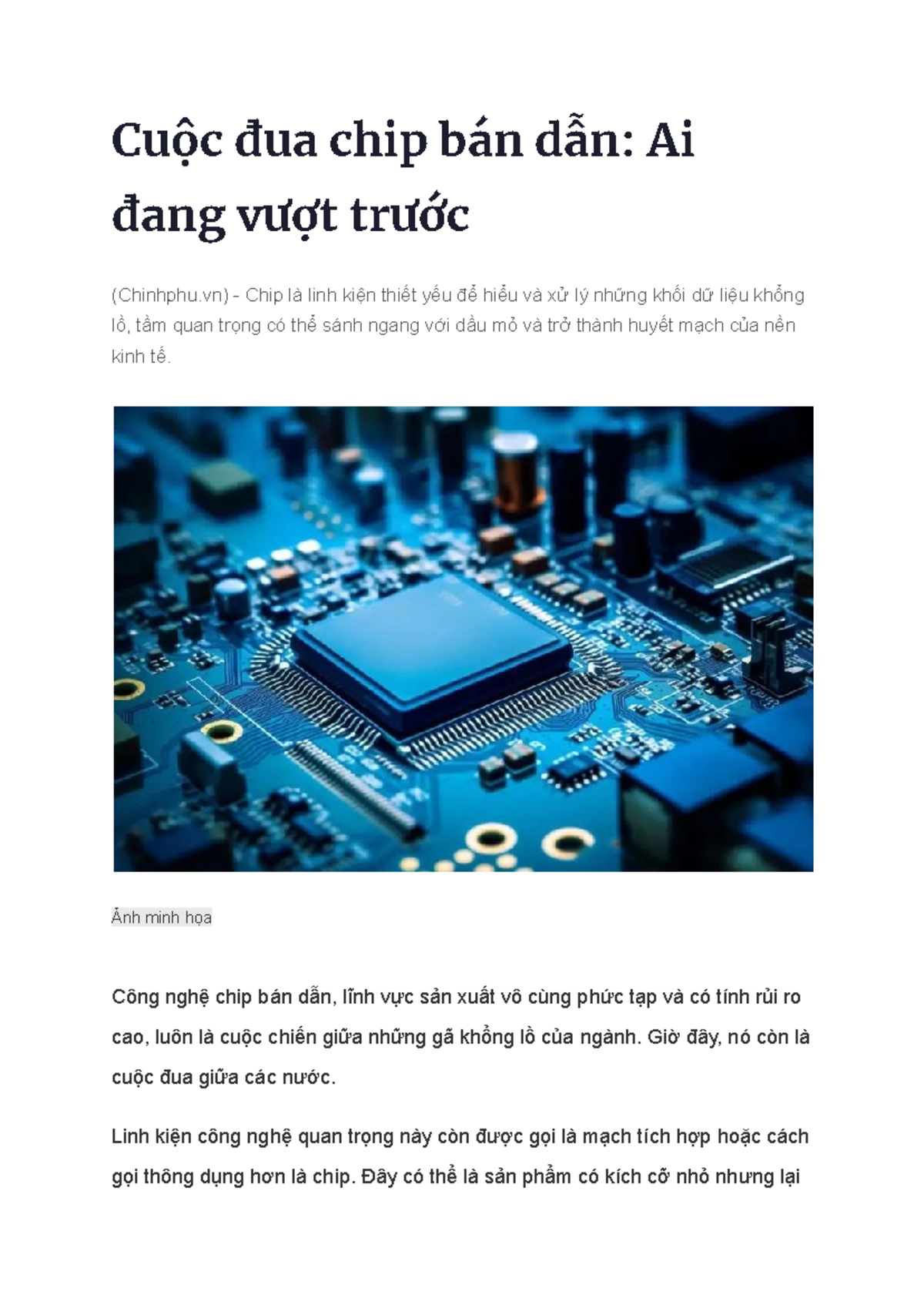 Cuộc đua chip bán dẫn Ai đang vượt trước - đề thi GK - Cuộc đua chip ...