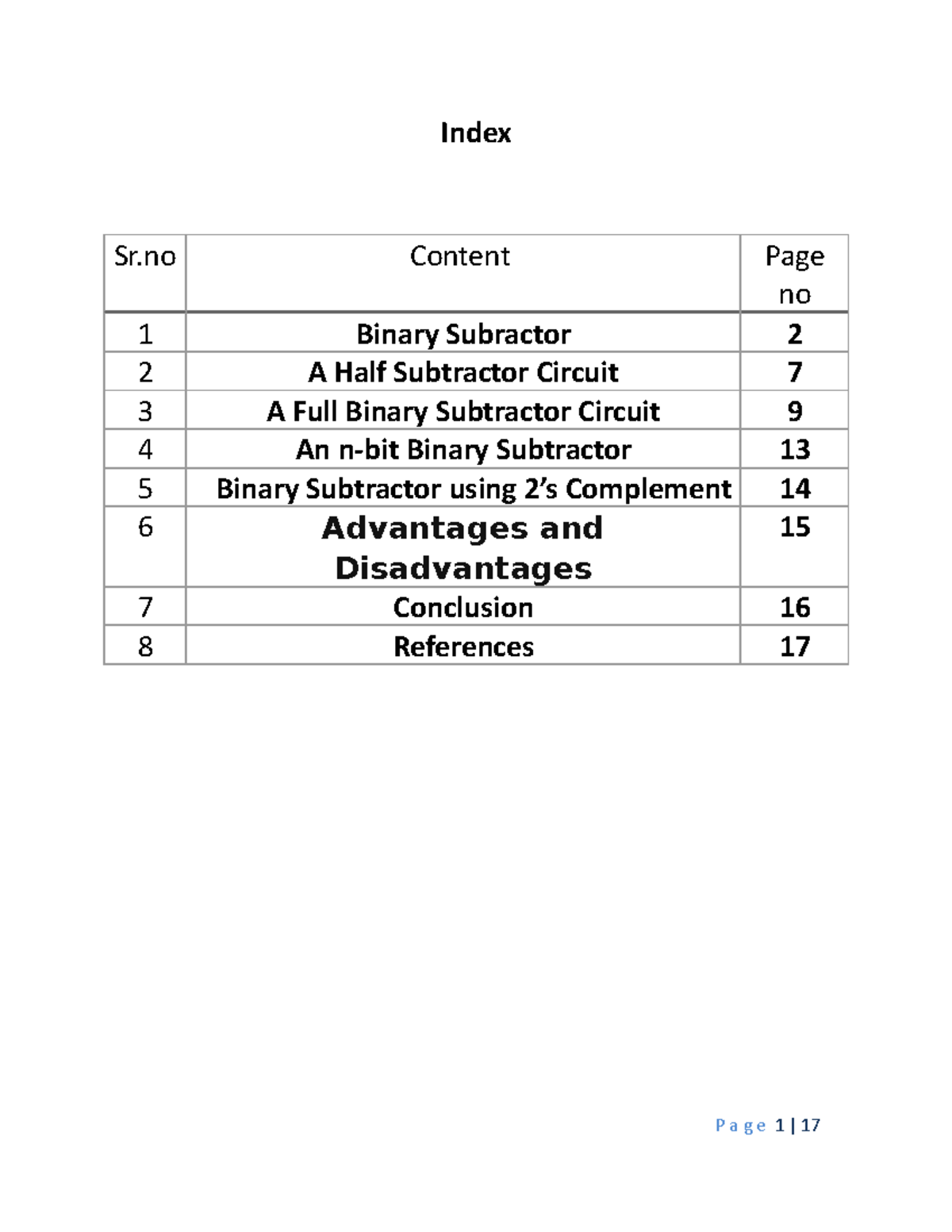 Dte full and final - report - Index Sr Content Page no 1 Binary ...