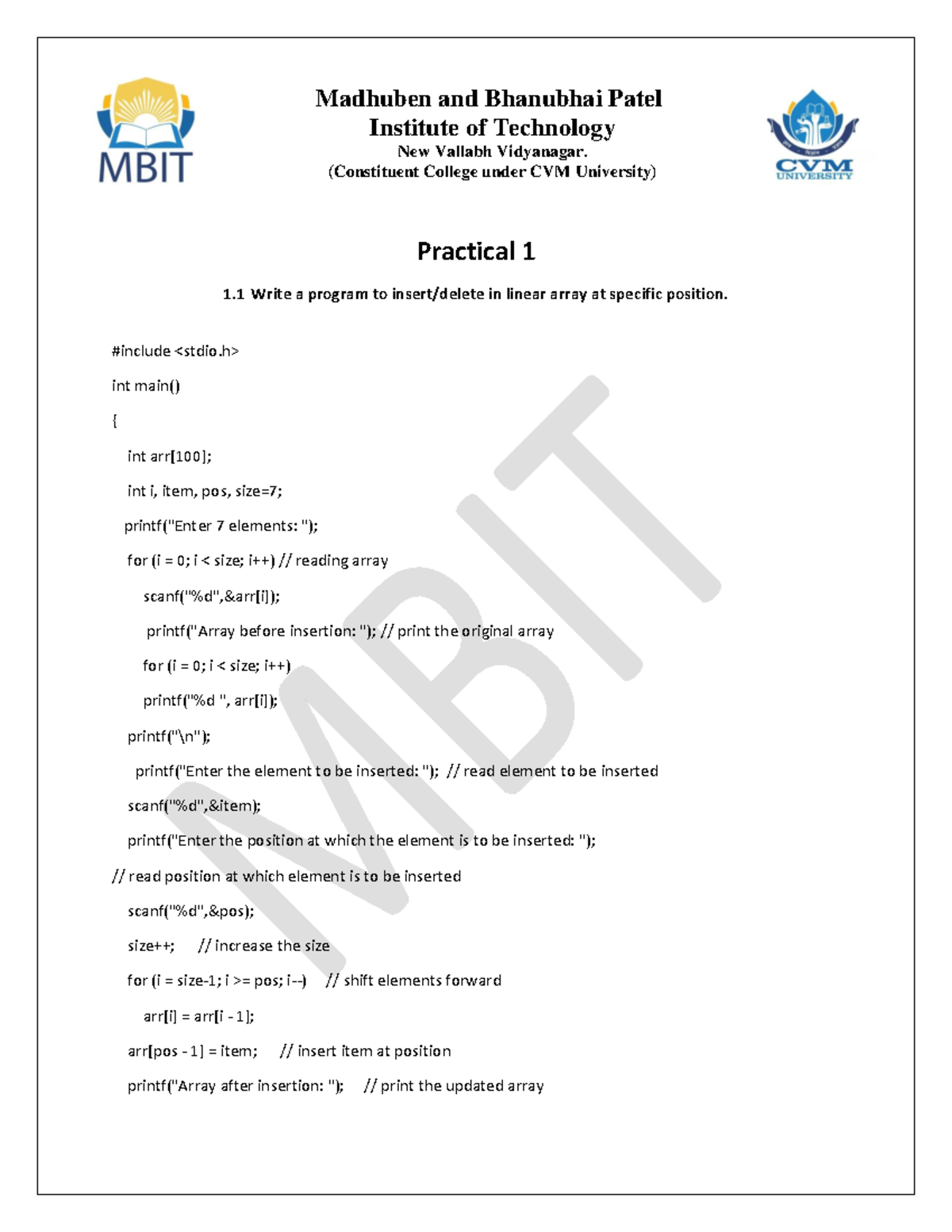 Lab Manual Solution Of Data Structures (1) - Institute of Technology ...