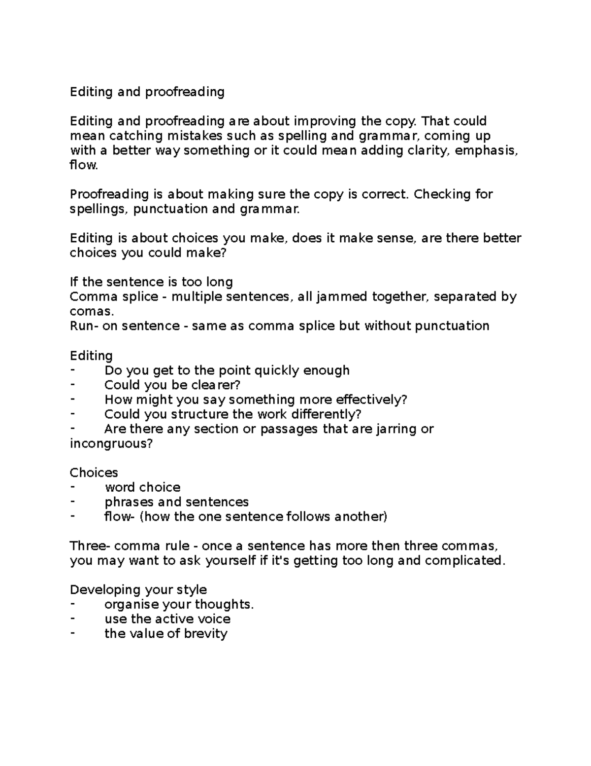 Editing and proofreading - Editing and proofreading Editing and ...