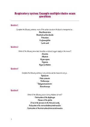 The digestive system: Multiple choice example exam questions - The ...