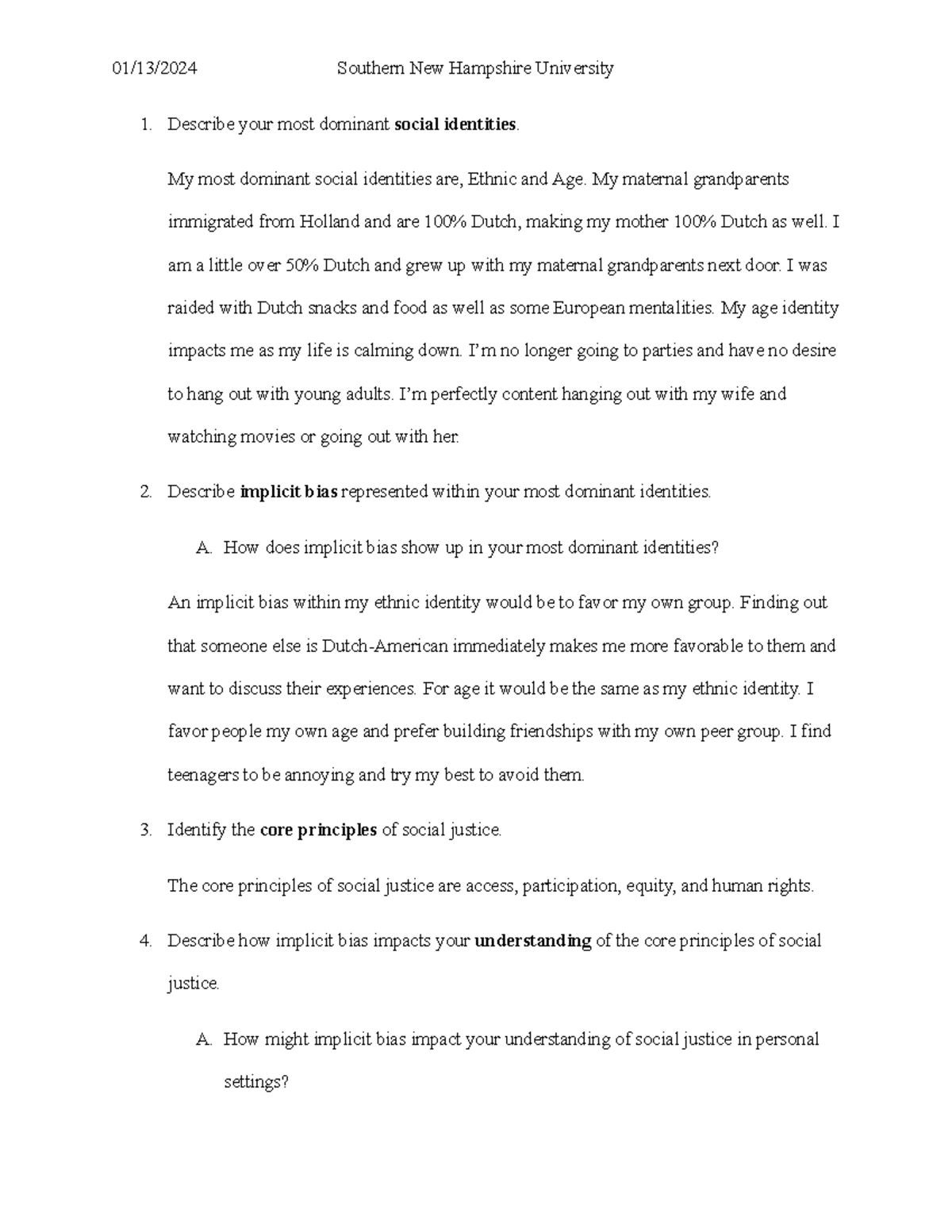 IDS 105 Module One Journal - 01/13/2024 Southern New Hampshire ...