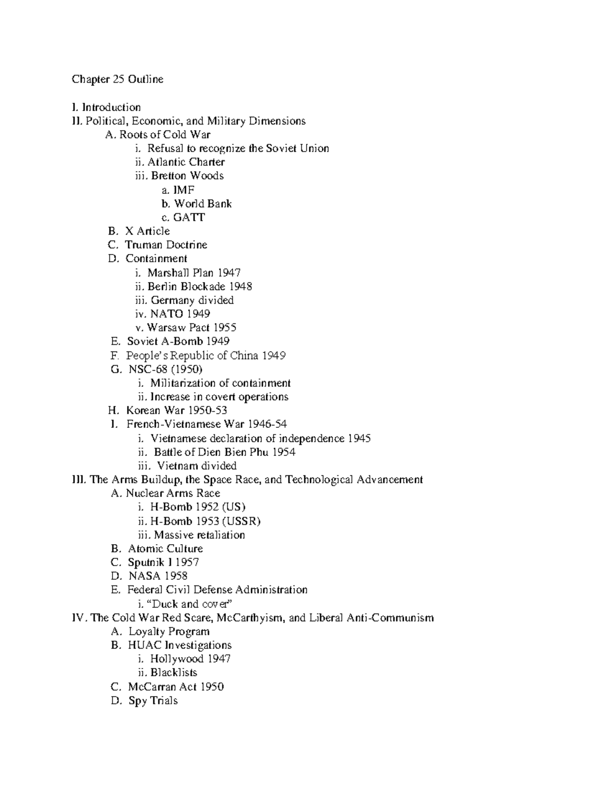 Ch25 outline - Chapter 25 Outline I. Introduction II. Political ...