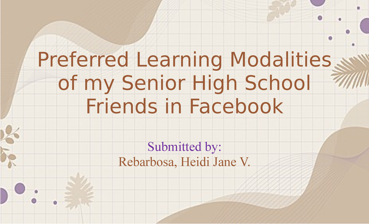 Preferred Learning Modalities of my Senior High School Friends in ...