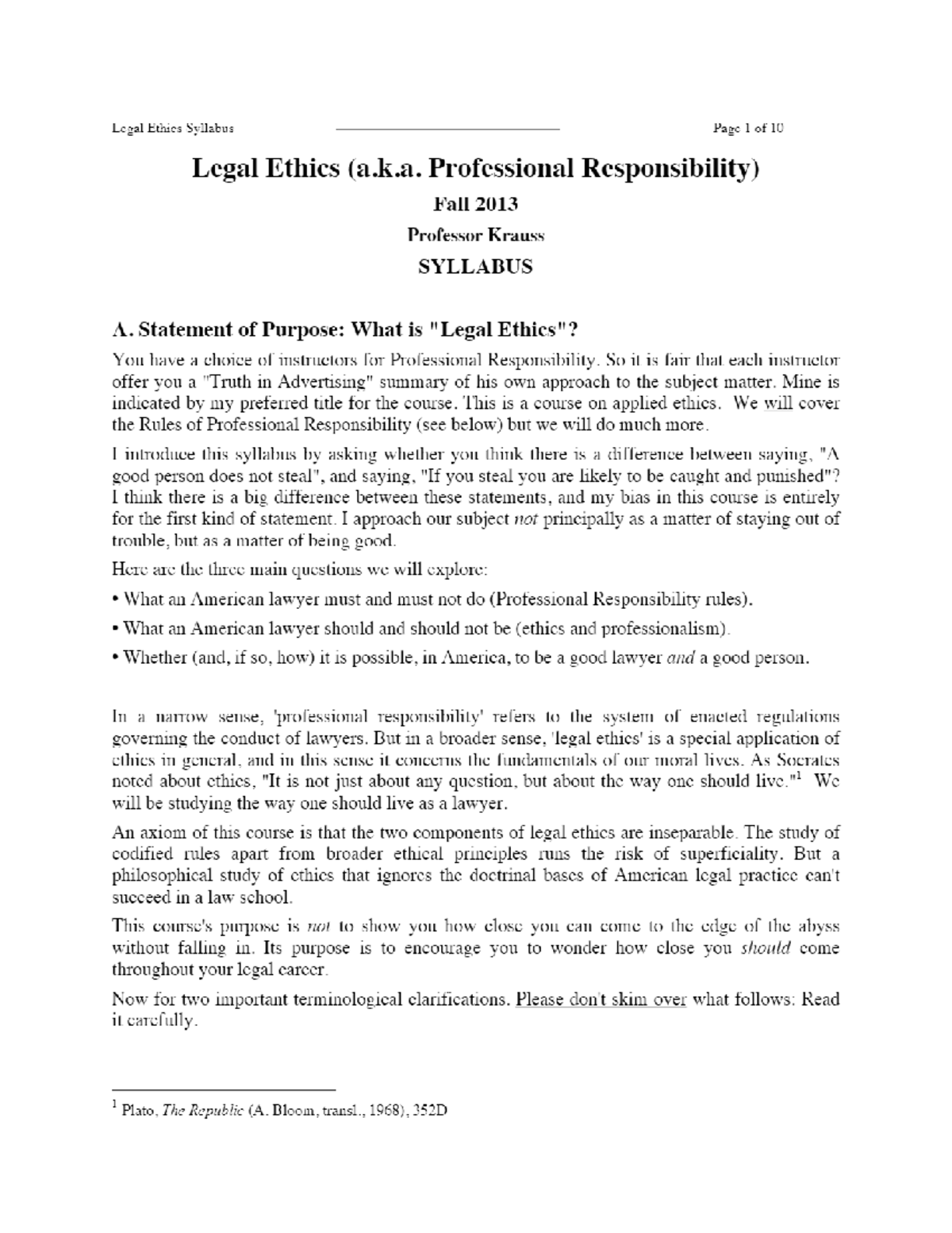 Legal Ethics (a.k.a. Professional Responsibility) - LPRO100 - Studocu