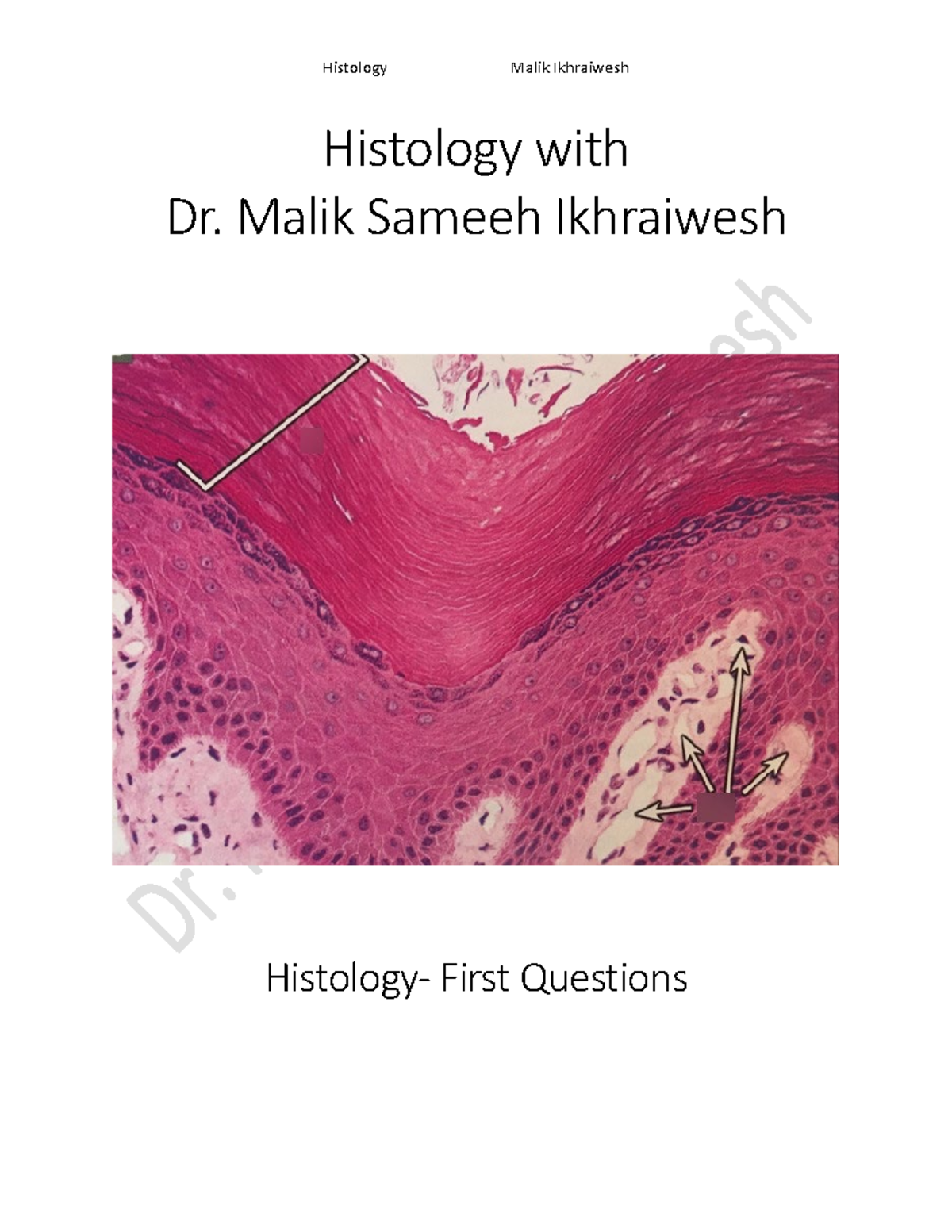 Histology First PYQ - Histology with Dr. Malik Sameeh Ikhraiwesh ...