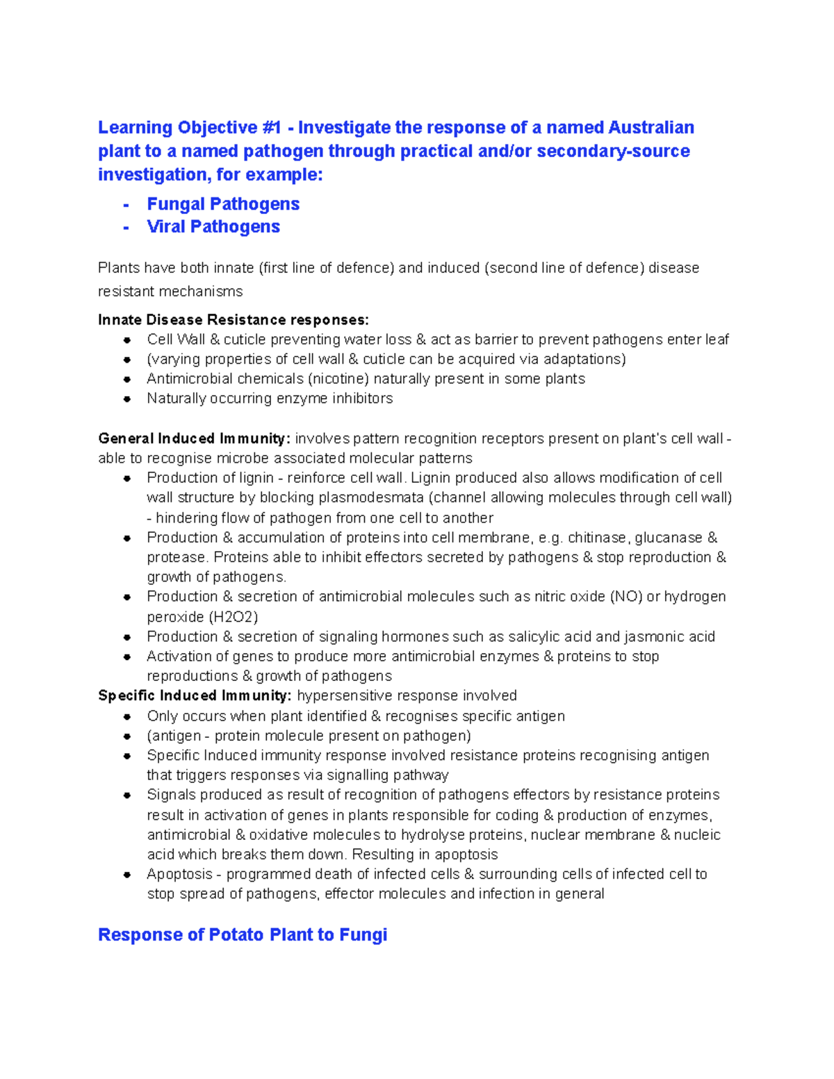 2. Responses to Pathogens m7 - Learning Objective #1 - Investigate the ...