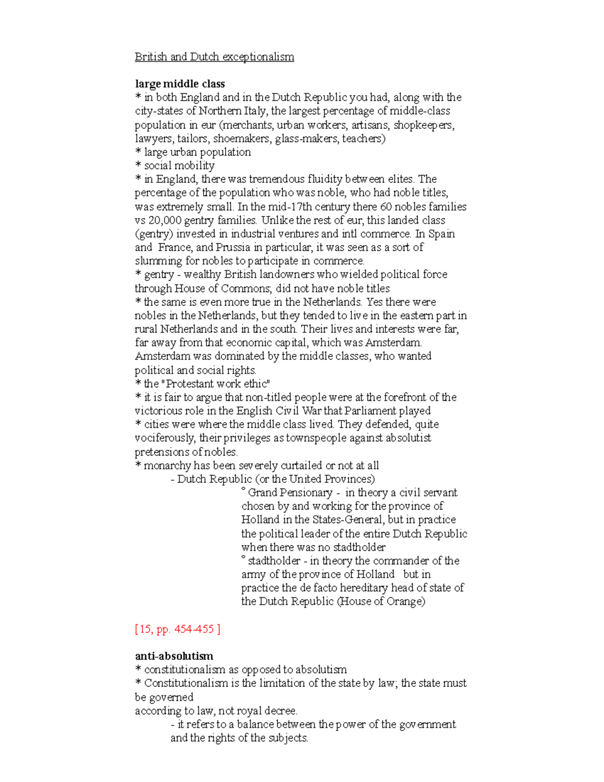 European History Lecture Notes no. 10 for Lectures 1 through 15 ...