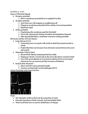 Bio 348 notes week 1 - John Bethea - Lecture 1- 9/ Scientific Inquiry ...