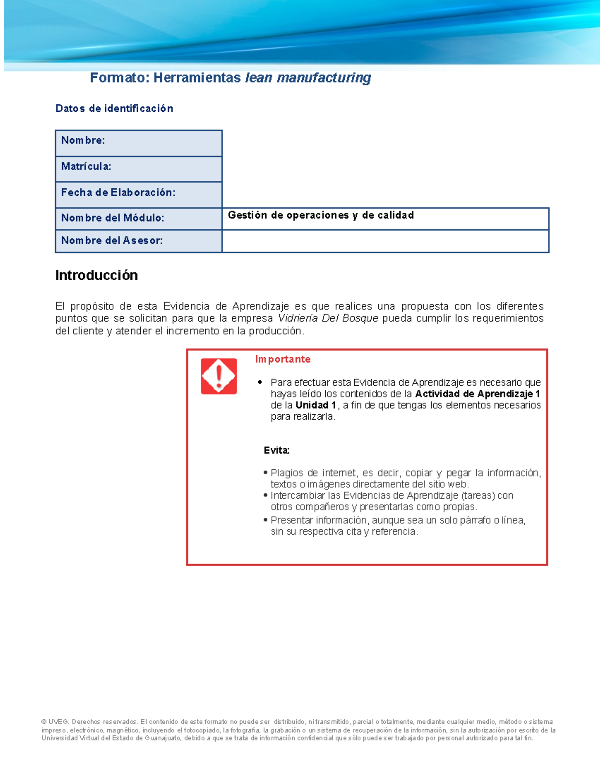 Hernandez Fabiola EA6 Lean manufacturing - Formato: Herramientas lean ...