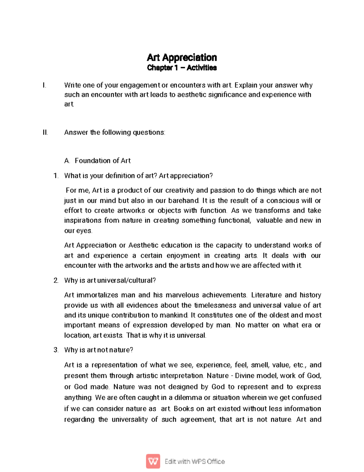 Arts-App-Activity-1-Chapter 1 - Art Appreciation Chapter 1 – Activities ...