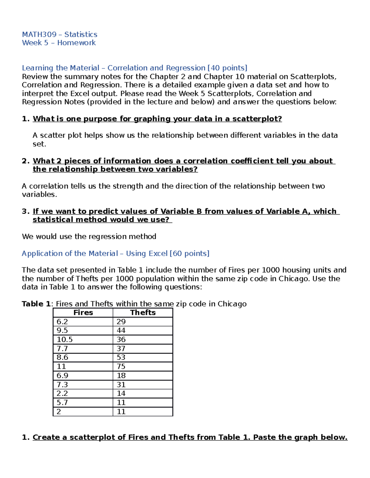 W5 Homework - MATH309 – Statistics Week 5 – Homework Learning the ...