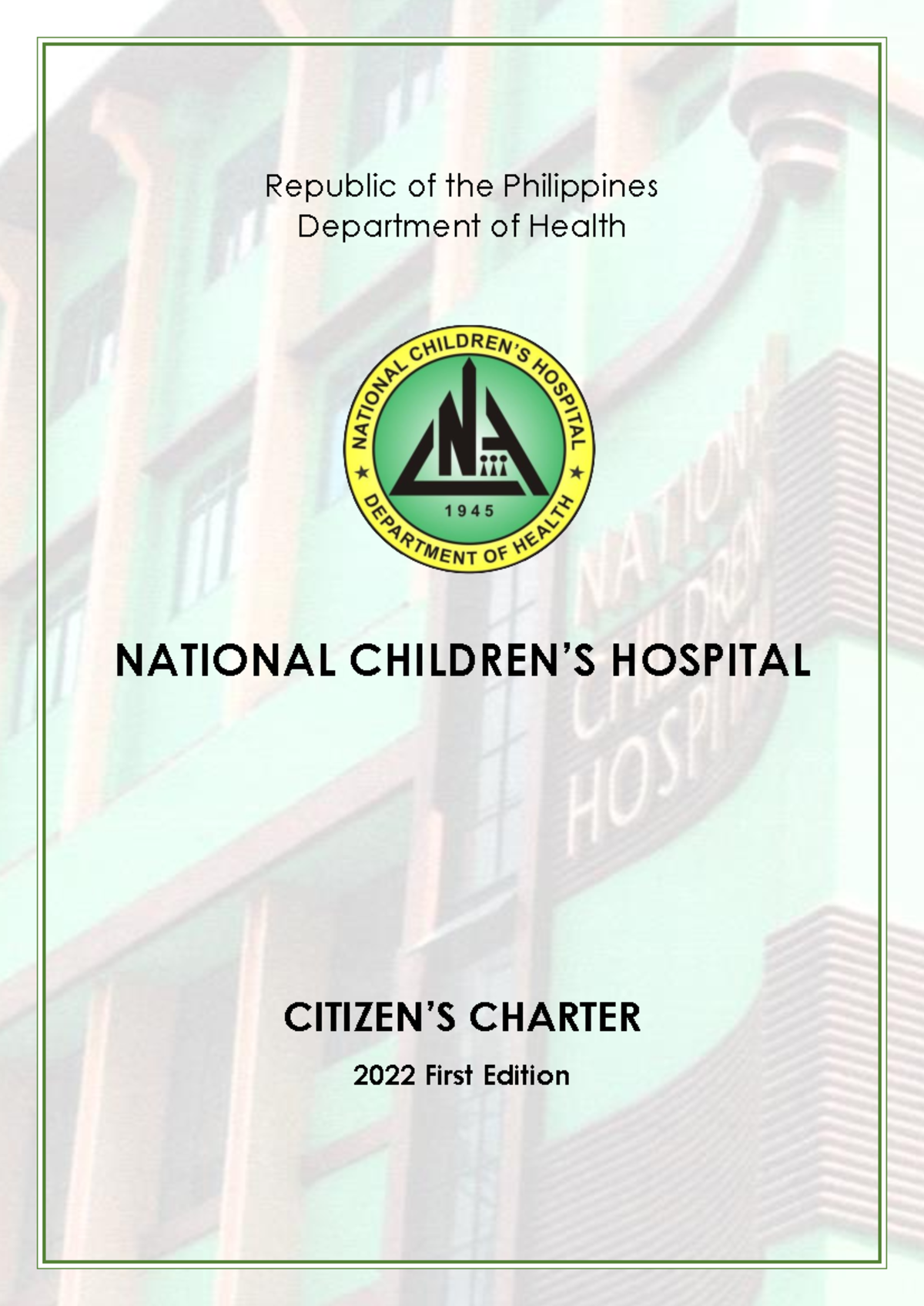 DOH NCH 2022 - DOH Guidelines of Hospital - Republic of the Philippines ...