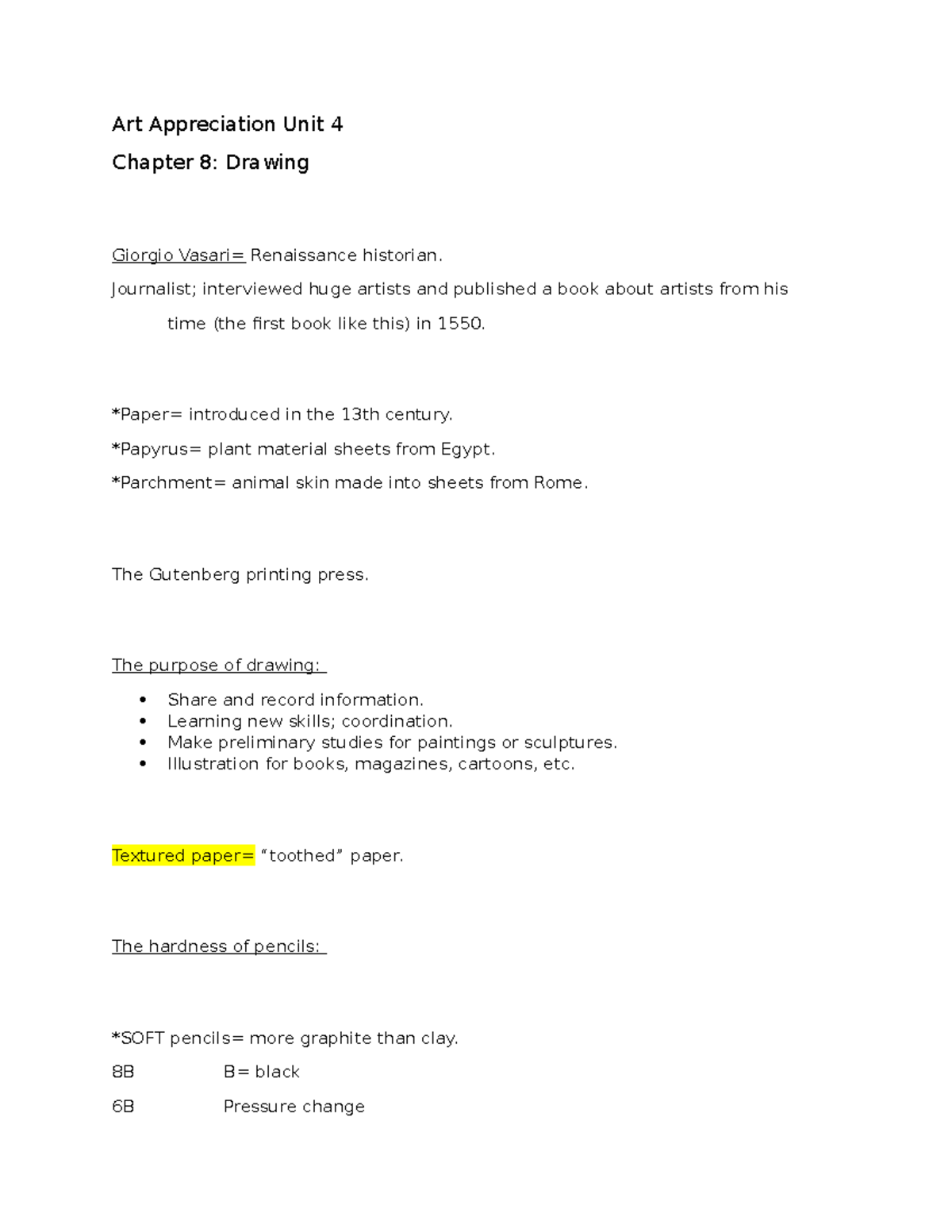 Unit 4 - Unit 4- Chapter 8: Drawing, Chapter 9: Painting, and Chapter ...