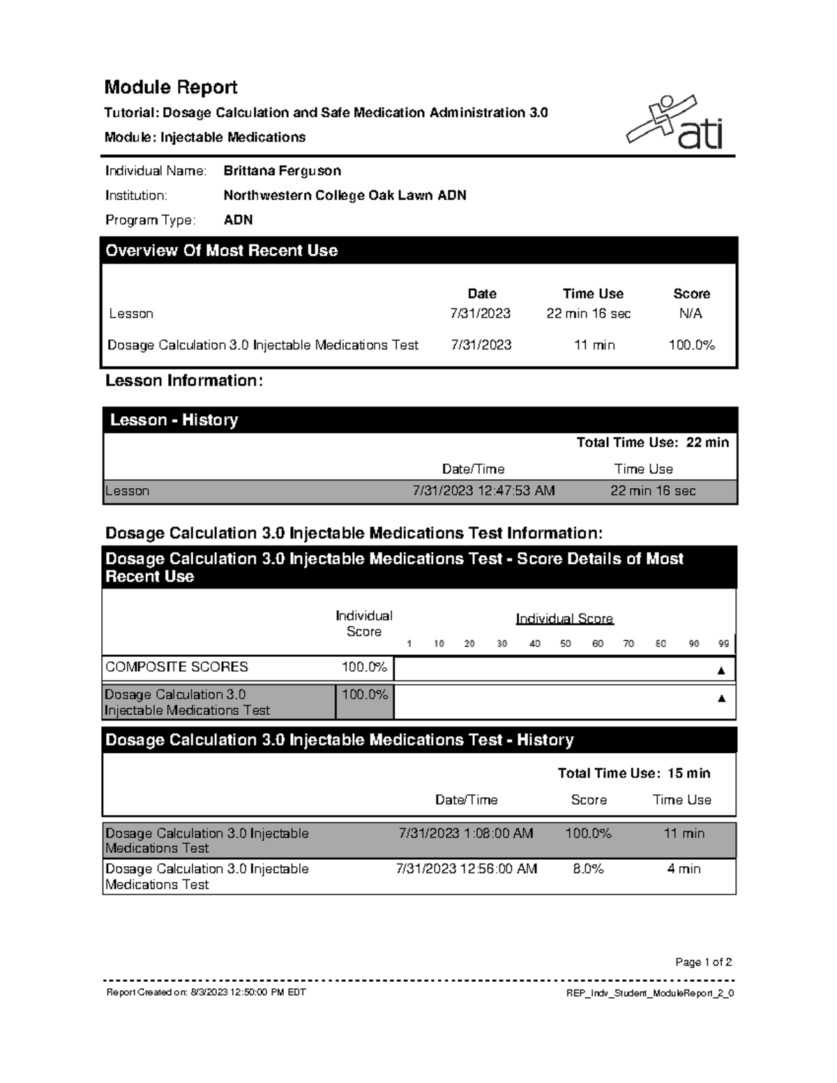 Injectable medication - Module Report Tutorial: Dosage Calculation and ...
