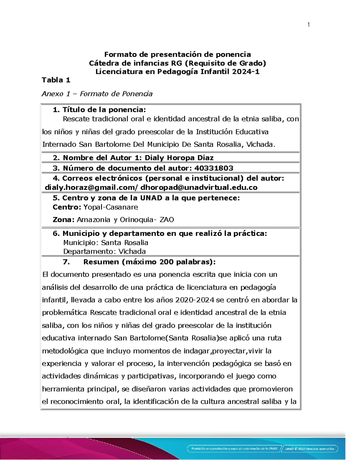 Anexo 1 - Formato de Ponencia.y el anaxo 2- formato de power point que ...