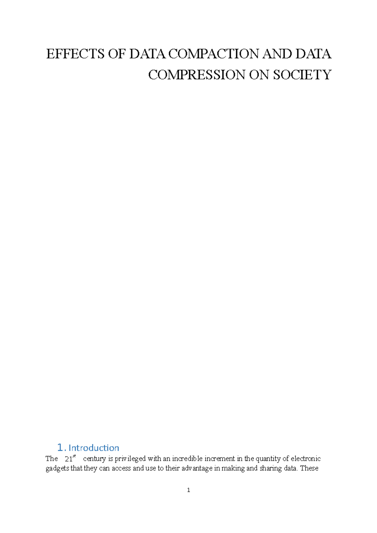 Telecomunications 4 Effects OF DATA Compaction AND DATA Compression ON ...