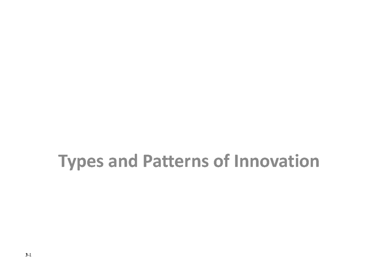003 Types Patterns Innovation - ####### 3- Types and Patterns of ...