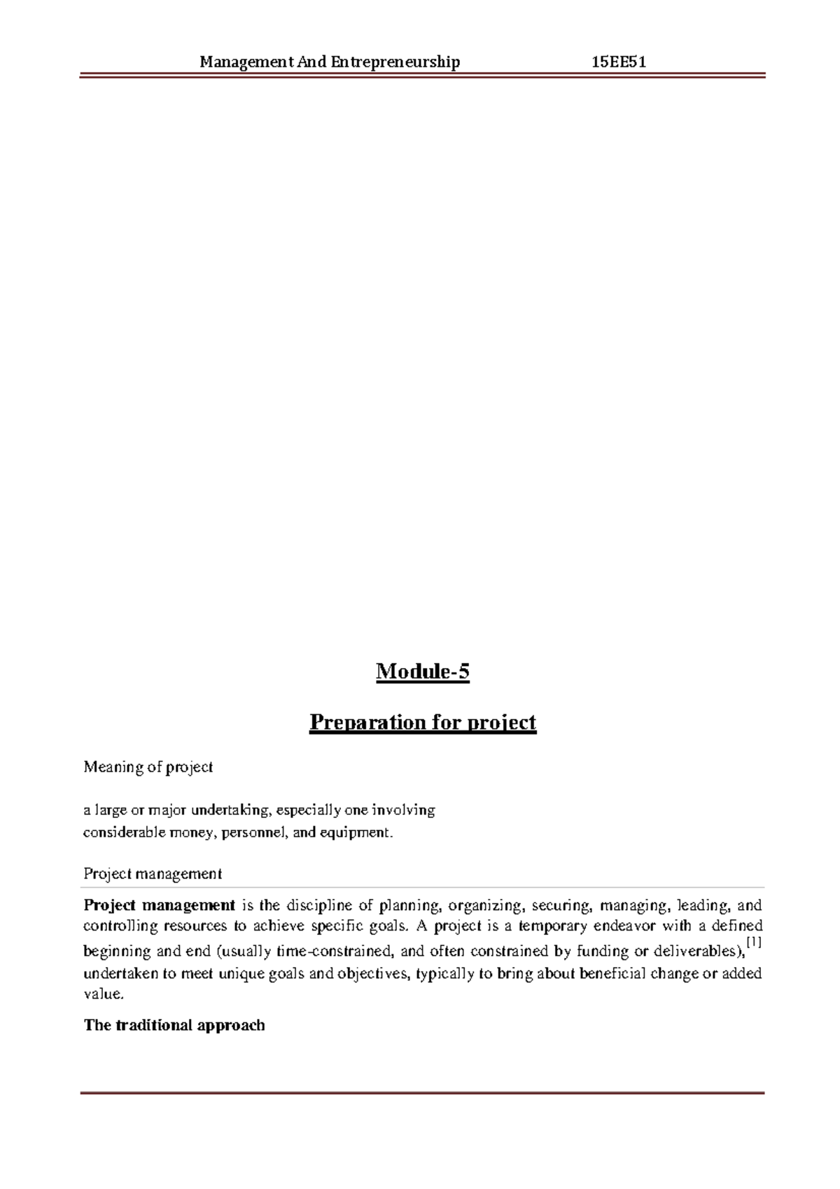 Fundamentals of Management Module-5 - With a view to facilitate and expedite the various ...