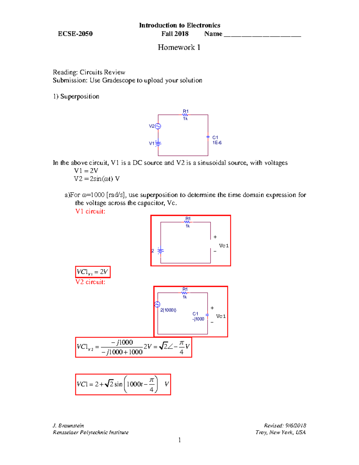 HW01 solution - HW problems - Introduction to Electronics Fall 2018 ...