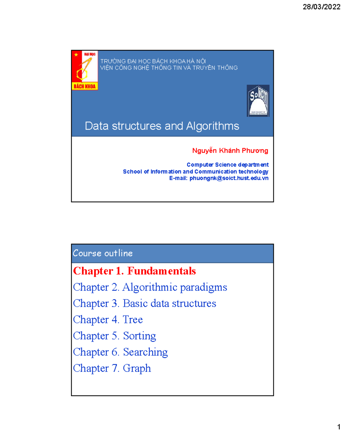 Chap1 - l vjhn - TRƯỜNG ĐẠI HỌC BÁCH KHOA HÀ NỘI VIỆN CÔNG NGHỆ THÔNG ...