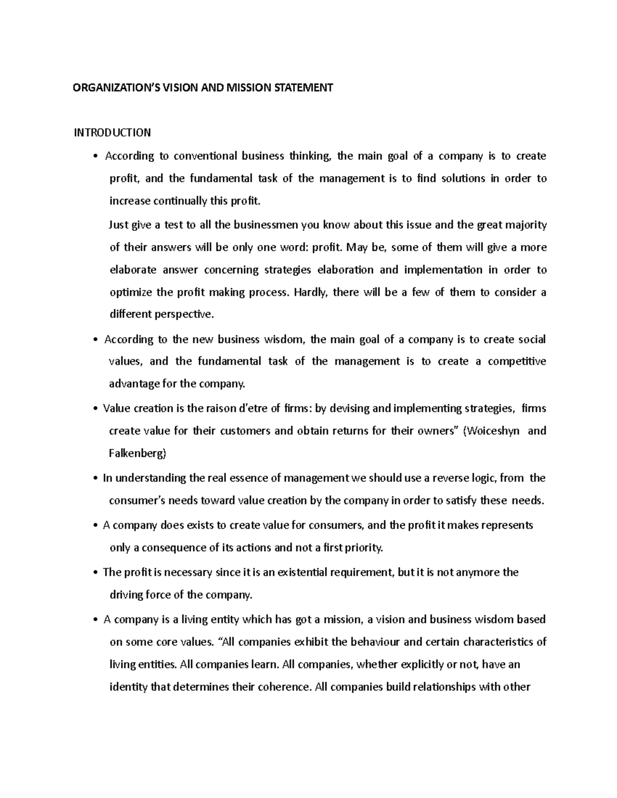 Organization’S Exemplary Values that Spell Success - ORGANIZATION’S ...