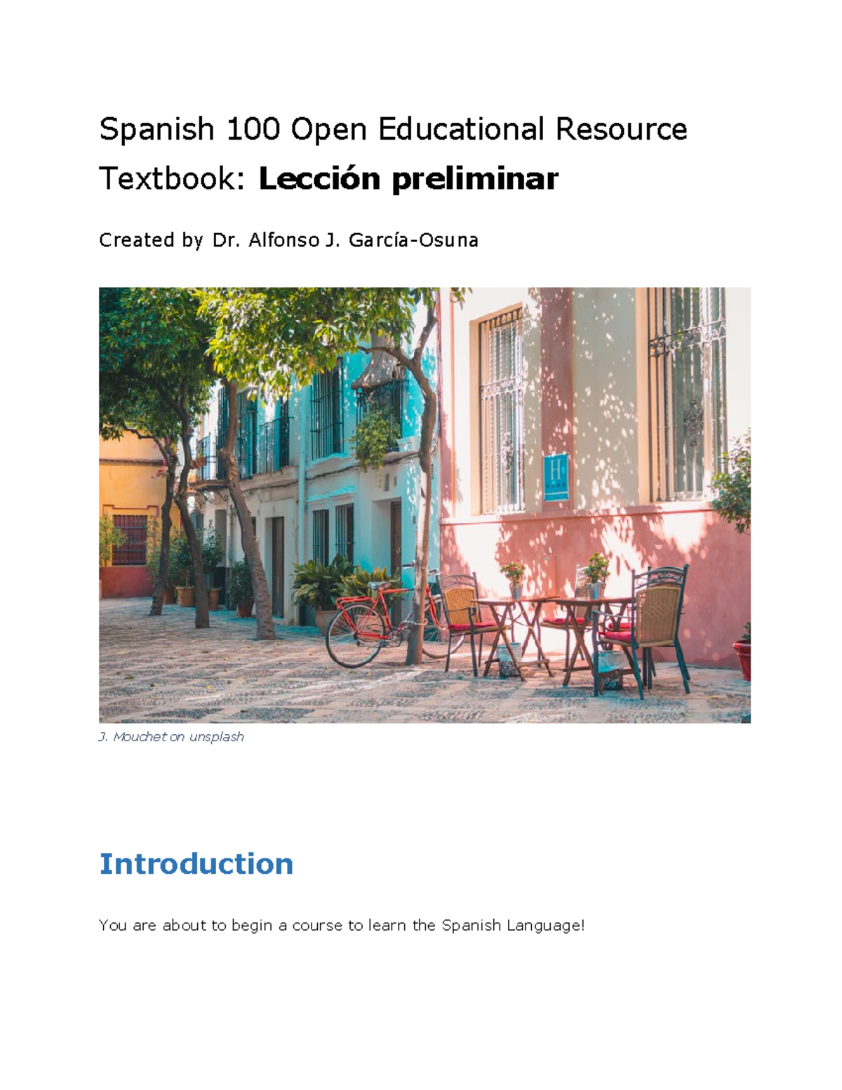 Spanish 100 Textbook - Lecture notes All Lectures - Spanish 100 Open ...