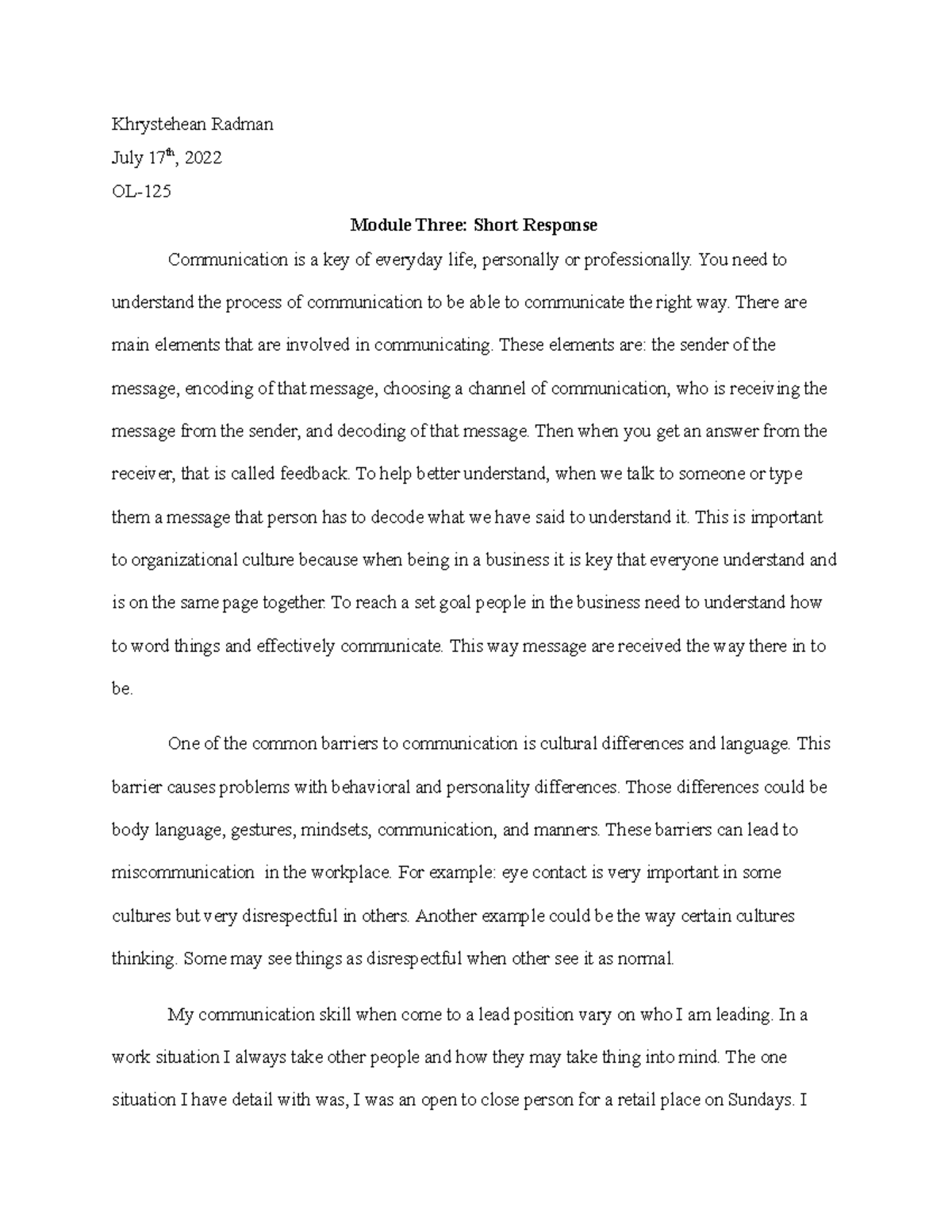 Module 3 Short Response - Khrystehean Radman July 17th, 2022 OL- Module ...