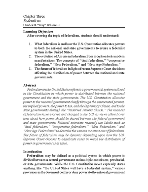 Textbook Chapter 2 - Chapter Two The U. Constitution Ross C. Alexander Learning Objectives After ...