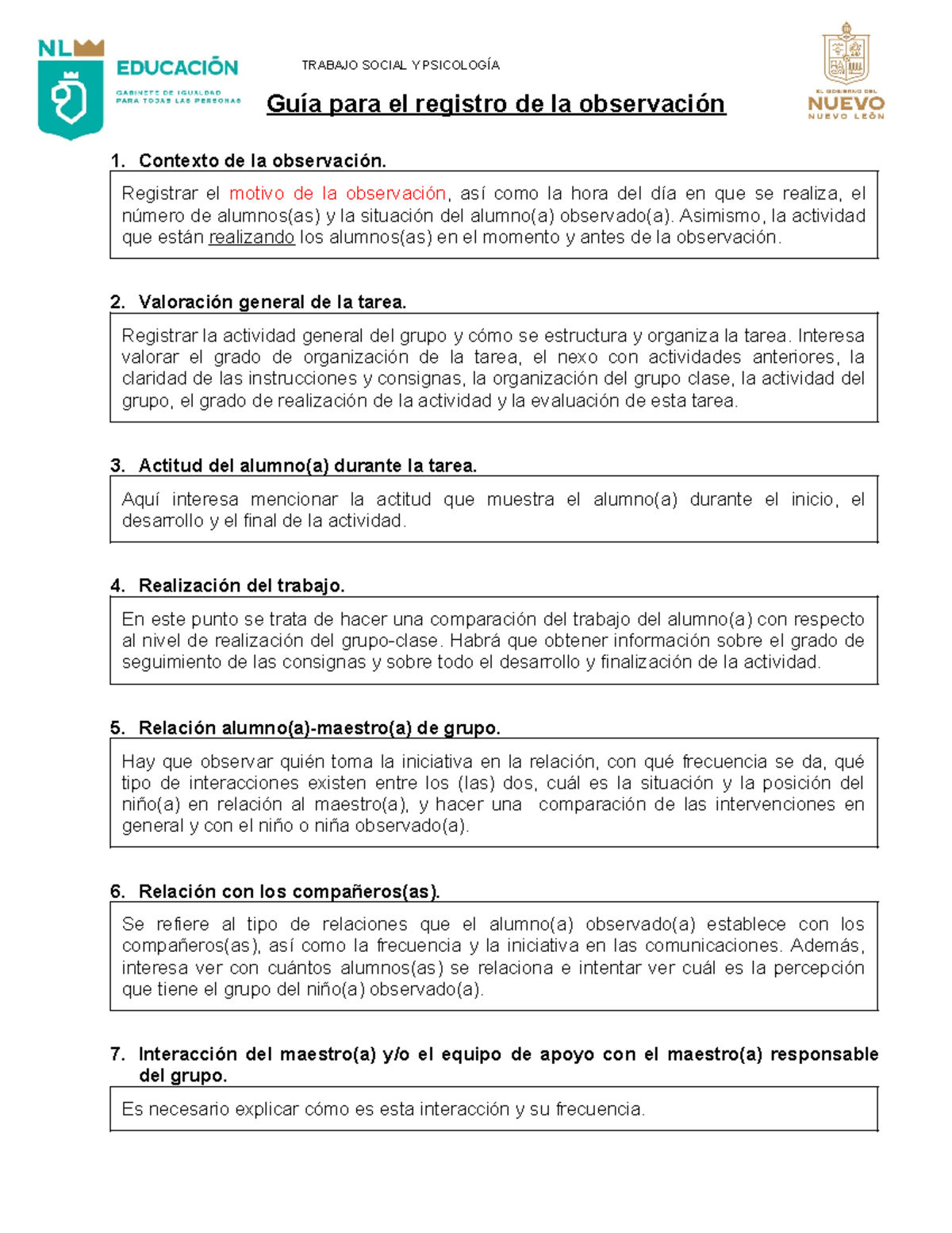 3.9 TP14 Guía para el registro de la observación - Guía para el ...