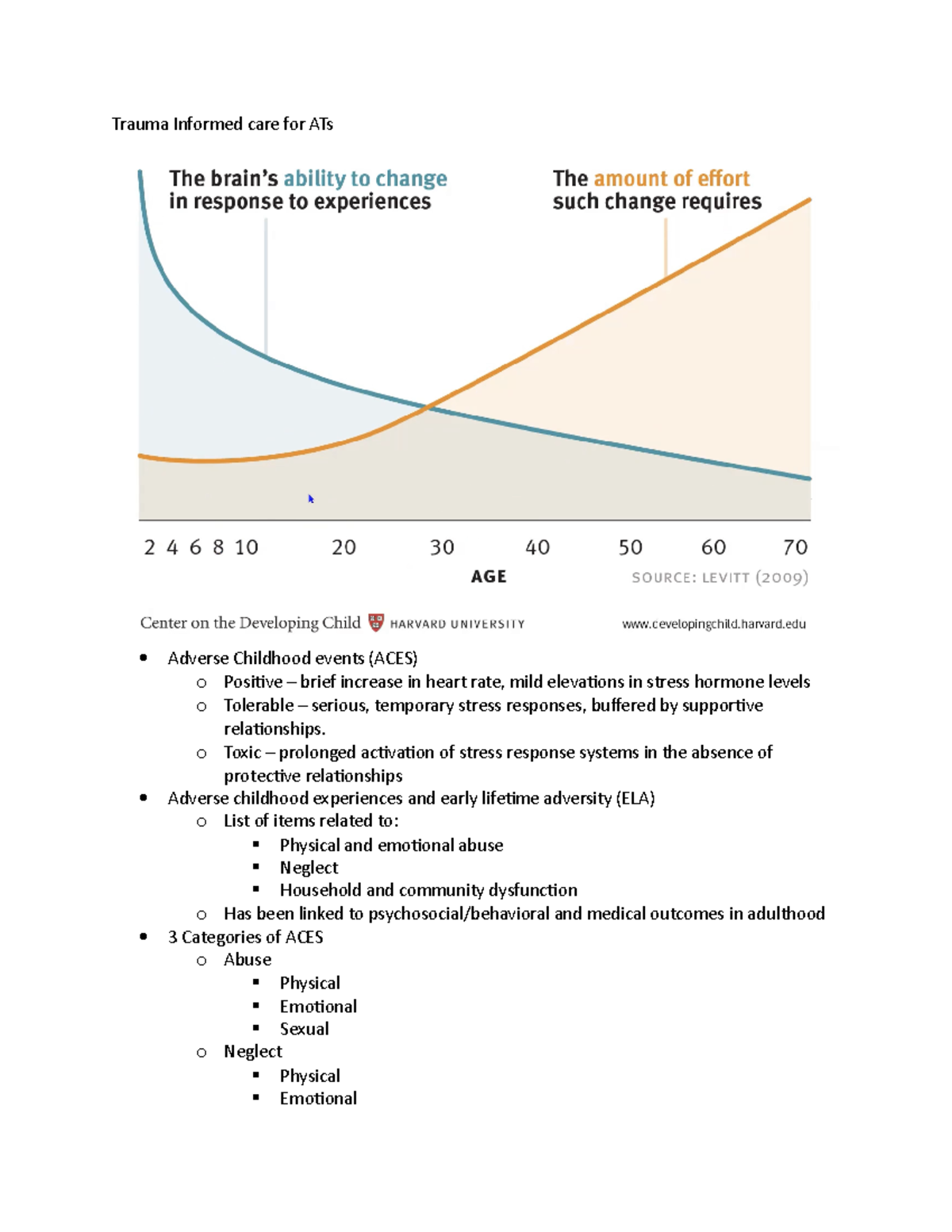Trauma Informed care for ATs - o Toxic – prolonged activation of stress ...