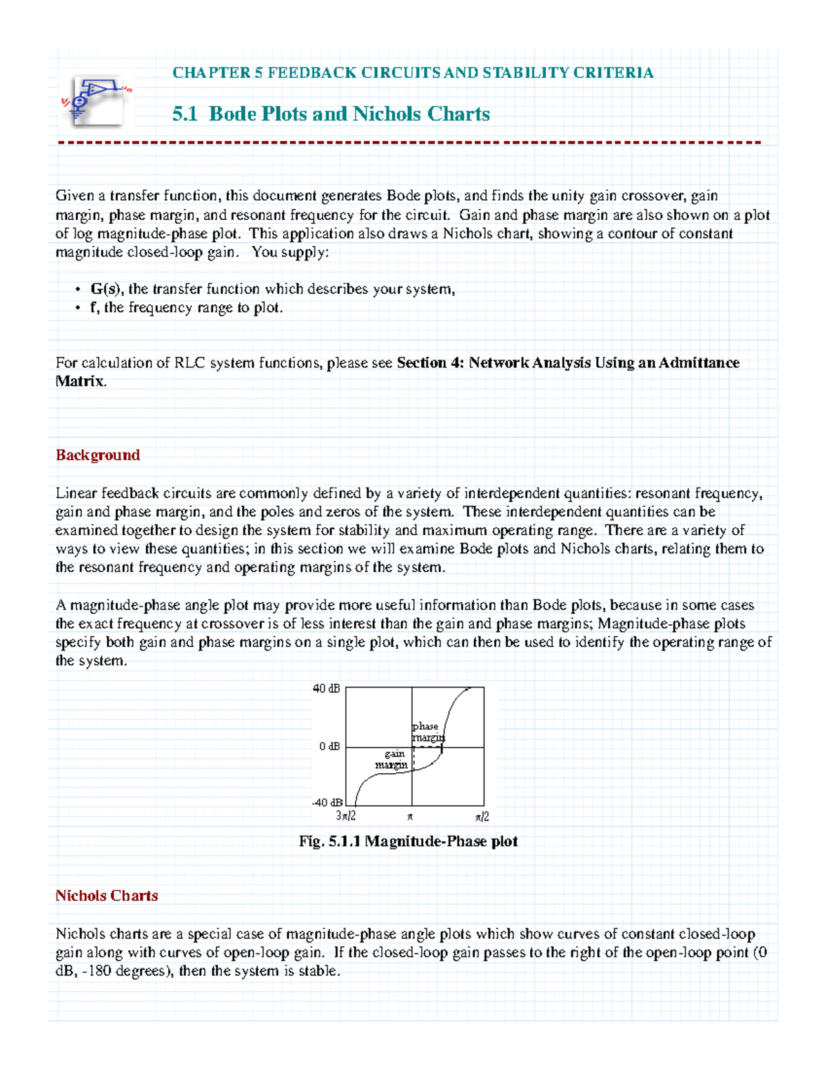 Study Material for Control System - CHAPTER 5 FEEDBACK CIRCUITS AND STABILITY CRITERIA 5 Bode ...