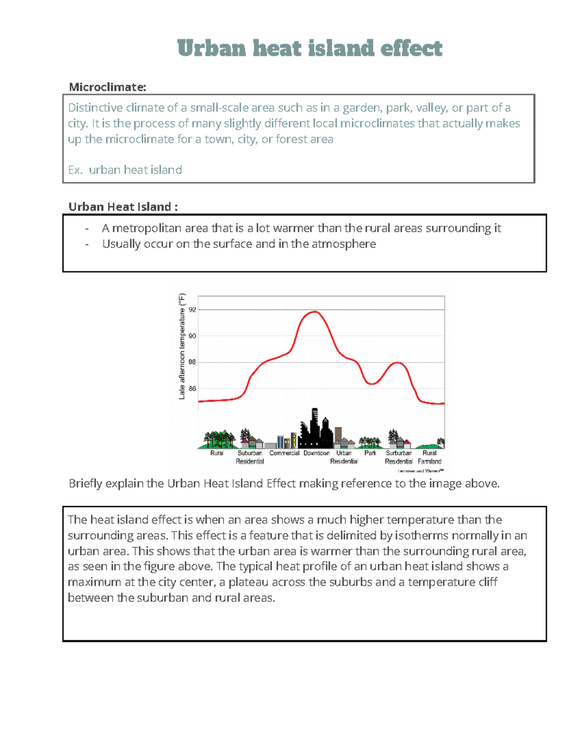 3.1 Urban environmental and social stresses - Urban heat island effect ...