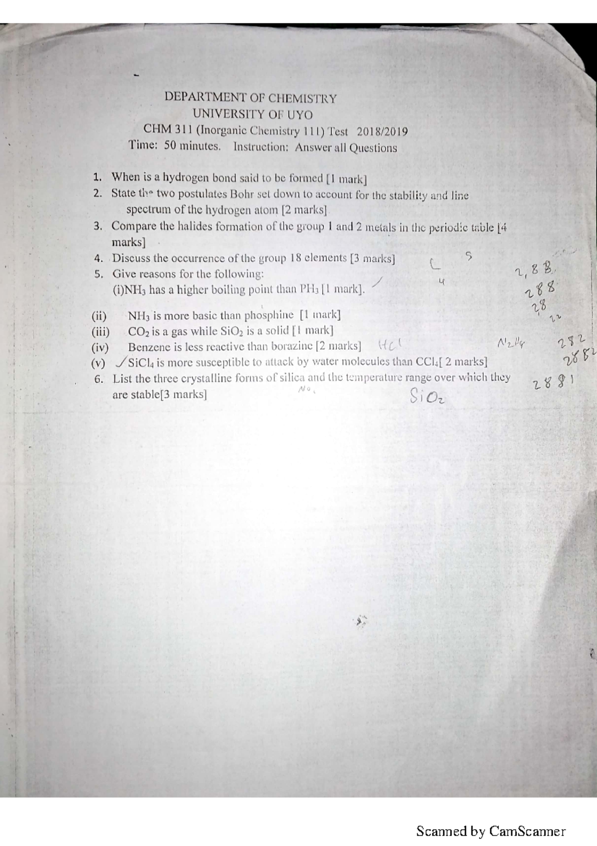 Chm 311 Past Questions Separation Processes Studocu