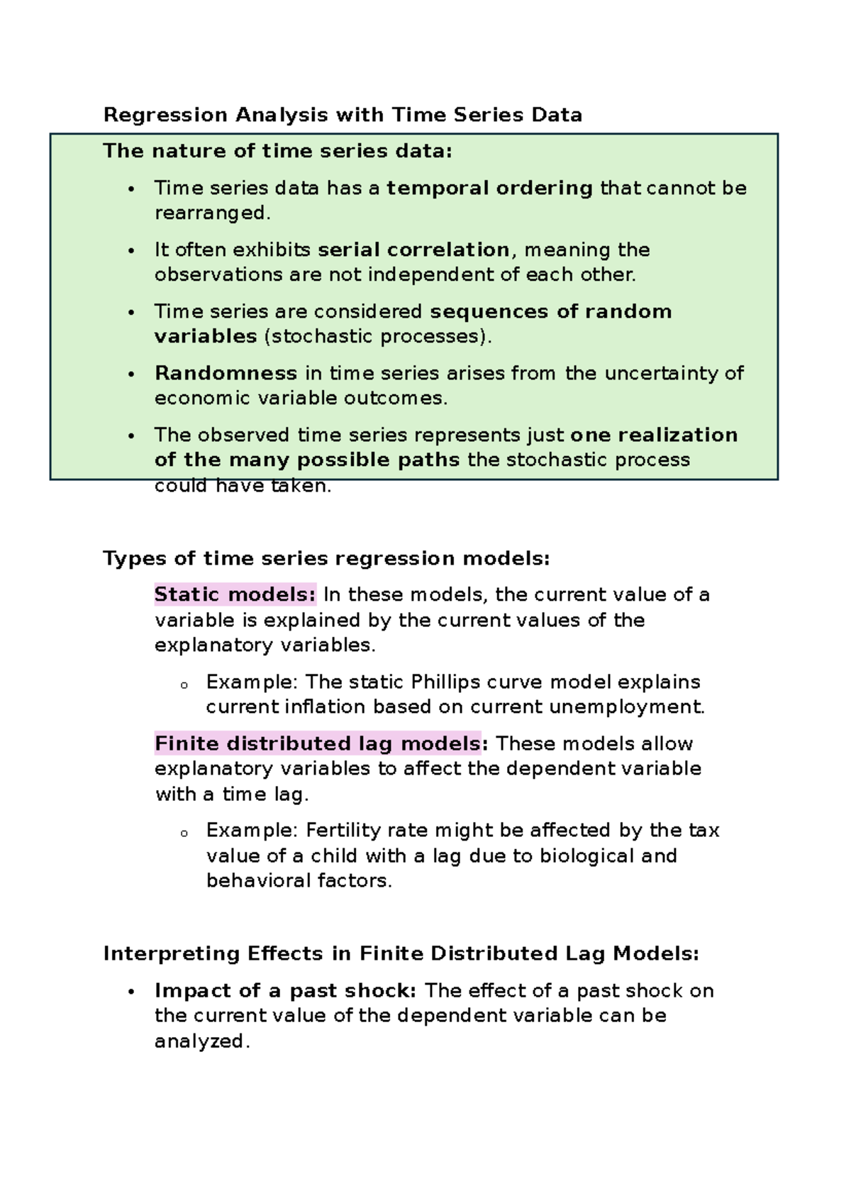 TS quants notes - Broad overview of time series - Regression Analysis ...