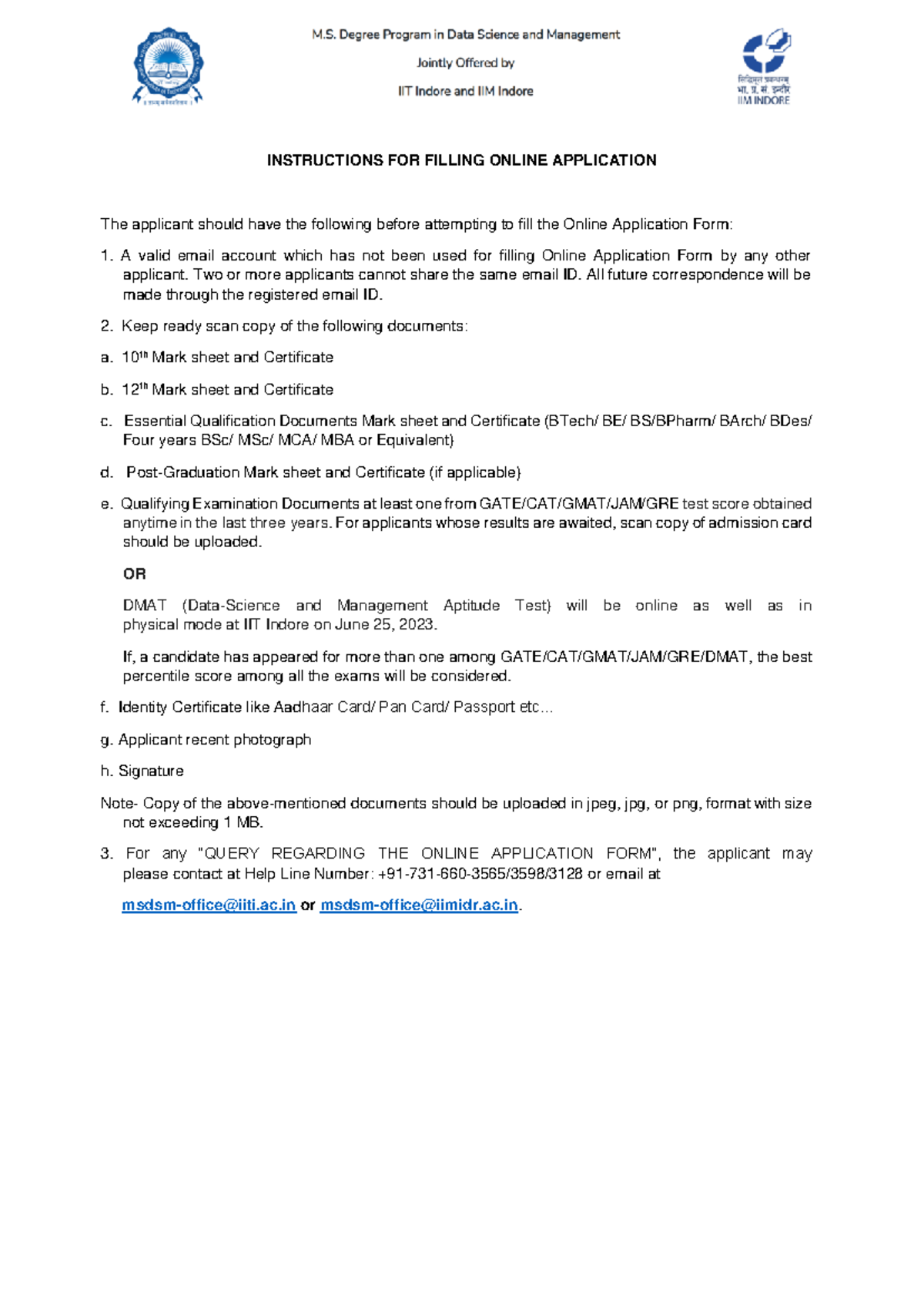 Instructions FOR Filling Online Application - INSTRUCTIONS FOR FILLING ...