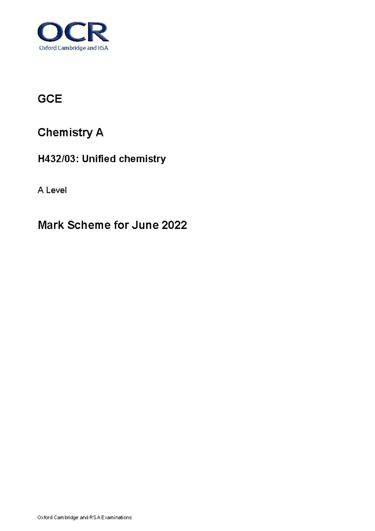 677038 mark scheme unified chemistry - Oxford Cambridge and RSA ...
