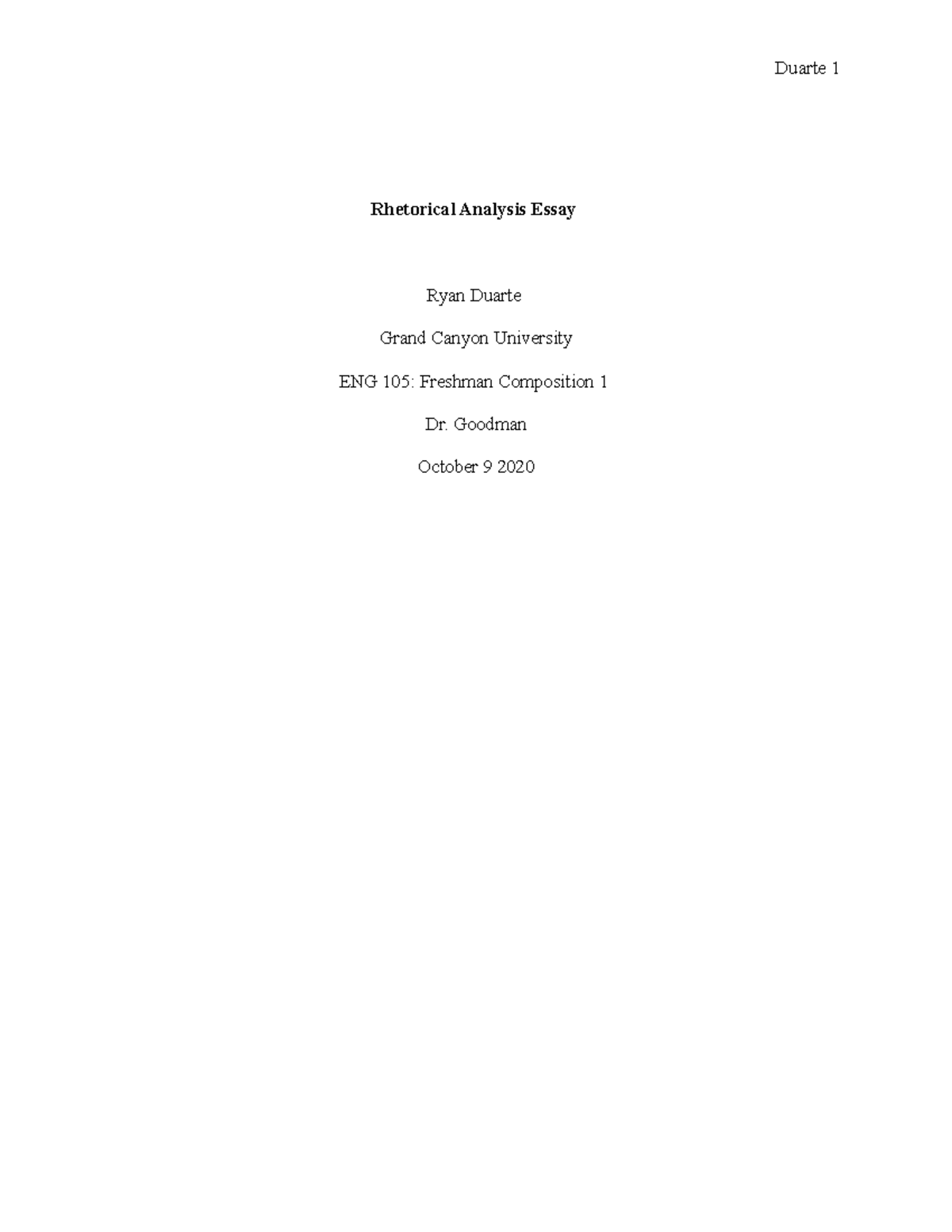 ENG 105 Essay - Grade: A - ENG-105 - GCU - Studocu